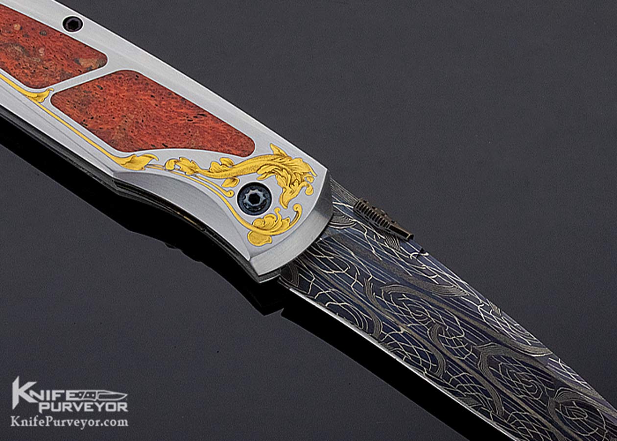 Jeff Harkins Custom Knife Damascus Double Action Automatic Pro ATAC ...