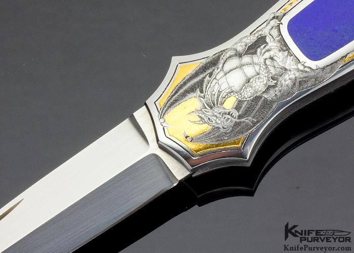 Lee Griffiths Engraved Joe Kious Custom Knife Dragon Lockback Dagger ...