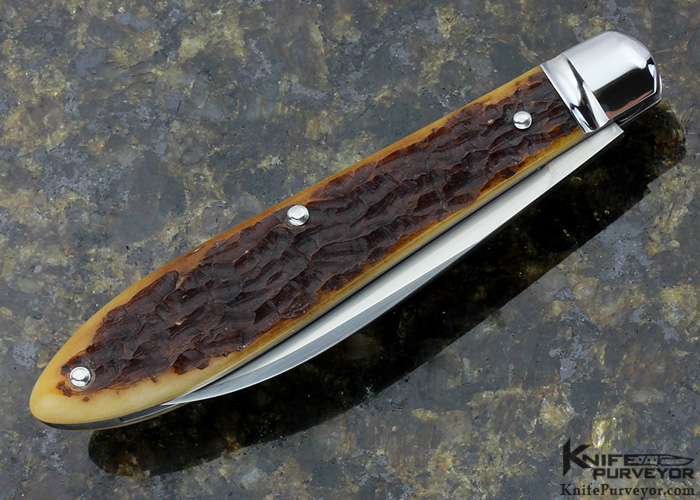 Tony Bose Custom Knife Napanoch Jigged Bone #4 Tear Drop Slip Joint ...