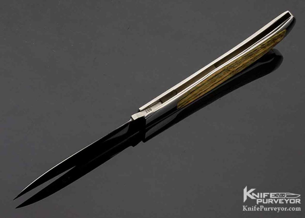 George Herron Custom Knife Clip Point Blade Stabilized Oak Interframe ...