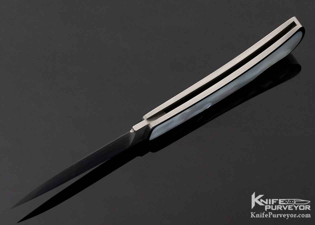 Jack Busfield Custom Knife Mother of Pearl Interframe with 14KT Gold ...