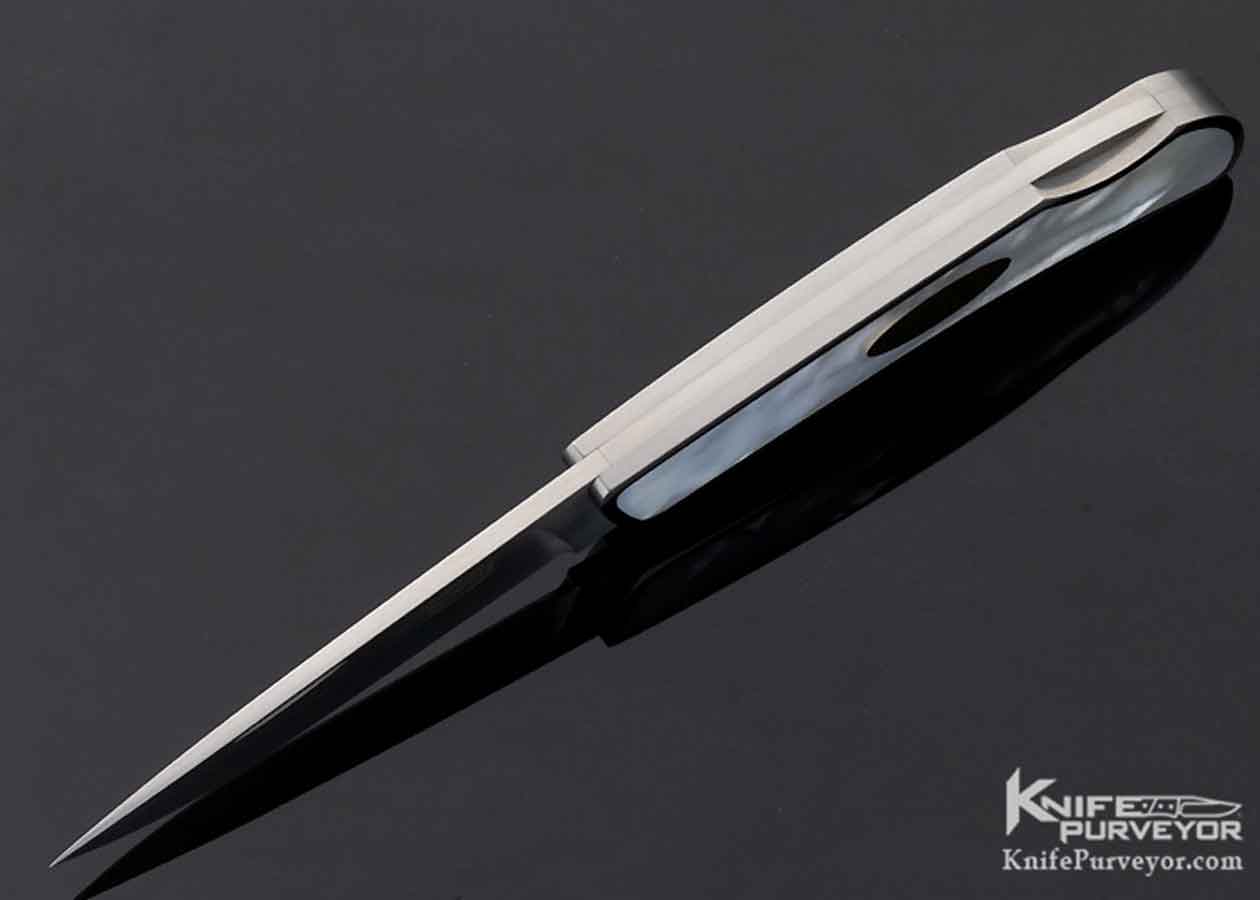 Jack Busfield Custom Knife Mother of Pearl Interframe with 14KT Gold ...
