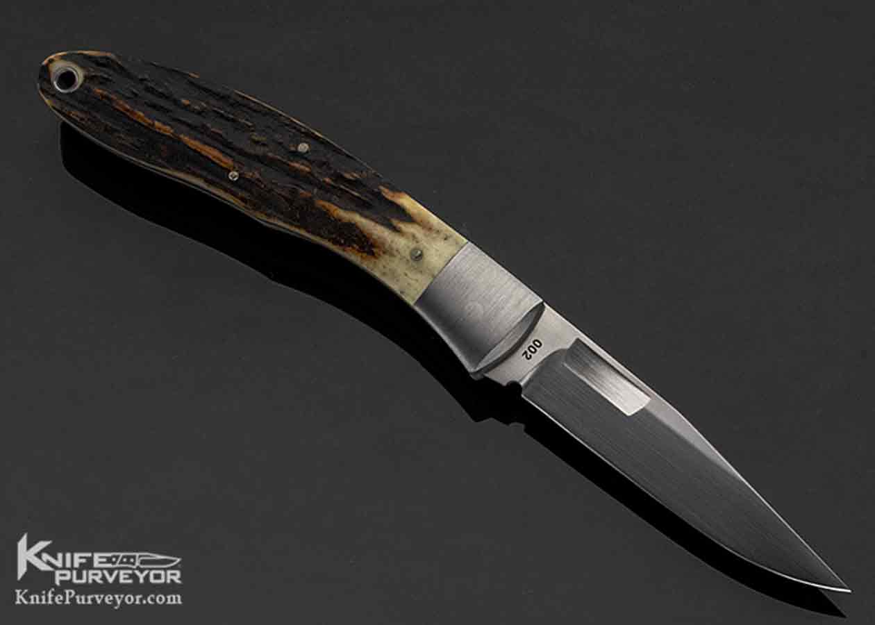 Jess Horn Custom Knife Stag EOL Linerlock - Knife Purveyor