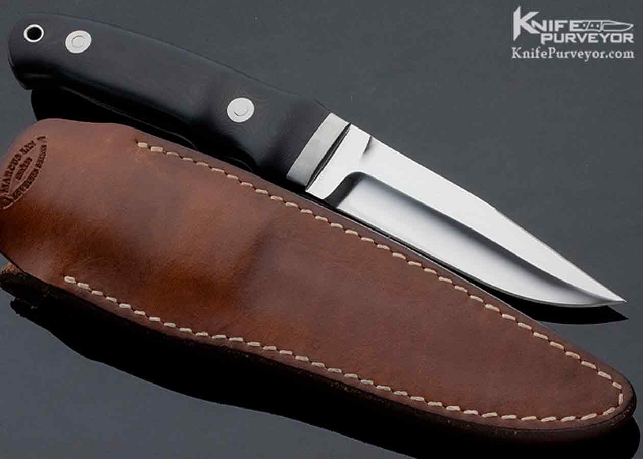 Marcus Lin Custom Knife Black Micarta Hideout - Knife Purveyor