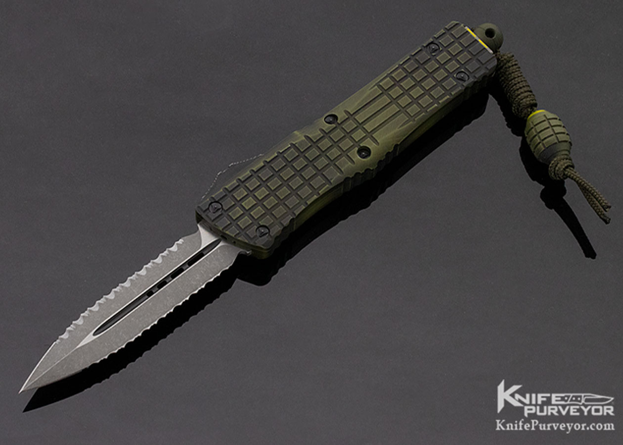 Microtech Custom Knife Frag Off Series Green OTF Combat Troodon #053 ...