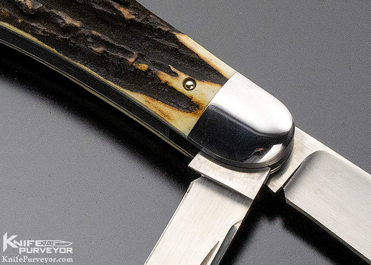 Bill Ruple Custom Knife Amber Stag 3 Blade Sowbelly Slipjoint - Knife ...