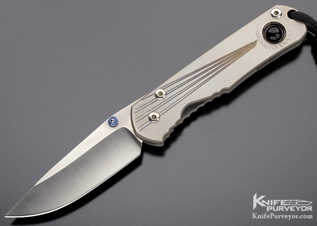 Chris Reeve Custom Knife Small Sebenza Unique Graphics with Tourmaline ...