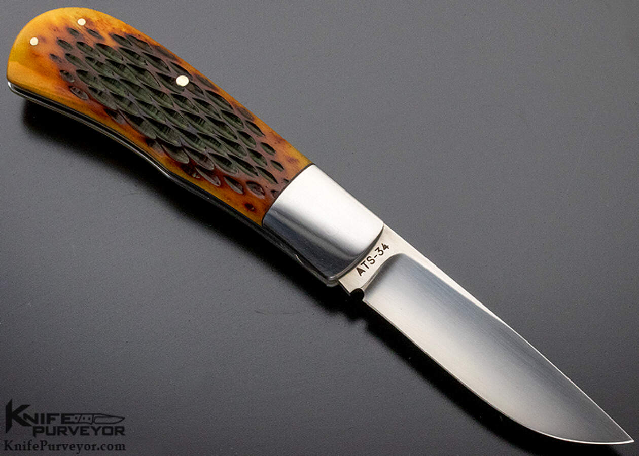 Ray Cover Custom Knife Jigged Bone Trapper Slip Joint - Knife Purveyor
