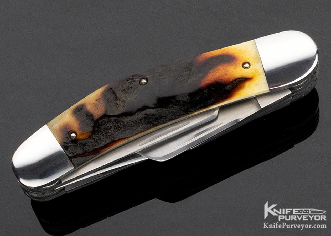 Bill Ruple Custom Knife Sowbelly Slipjoint 5 Blade | Sambar Stag ...