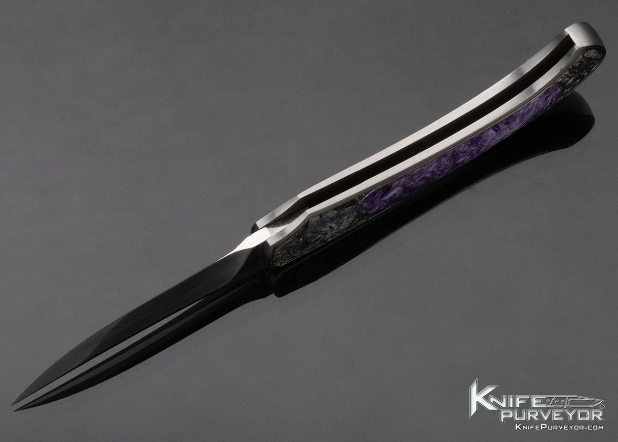Steve Hoel Custom Knife Charoite Interframe Lockback Engraved by Martin ...