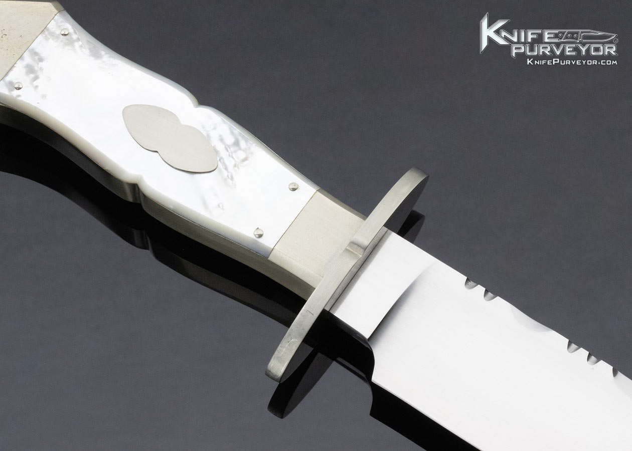Steven Rapp Custom Knife Mother of Pearl Bowie - Knife Purveyor