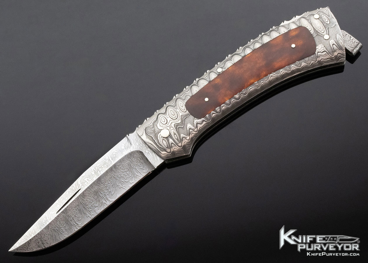 Kay Embretsen Custom Knife Sole Authorship Damascus and Amber ...
