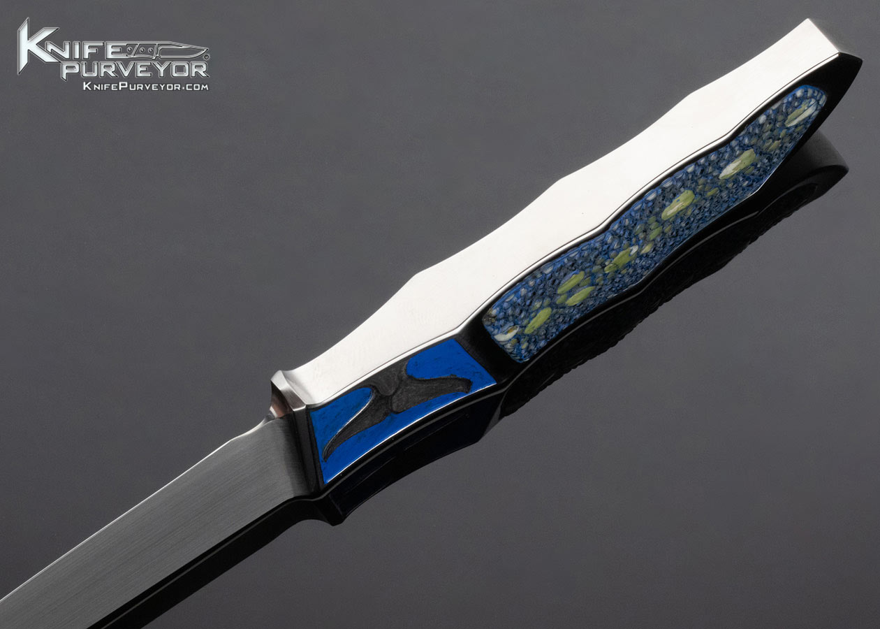 Werner Kaluza Custom Knife Blue Stingray and Enamel Engraved Whale ...