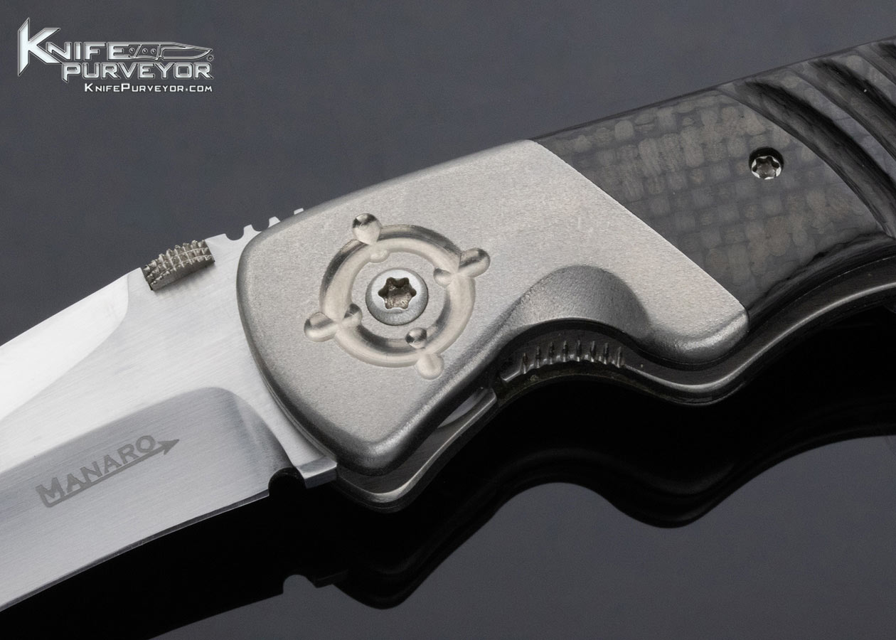 Sal Manaro Custom Knife Carbon Fiber Arrow Grind Bullseye Mini Frame ...