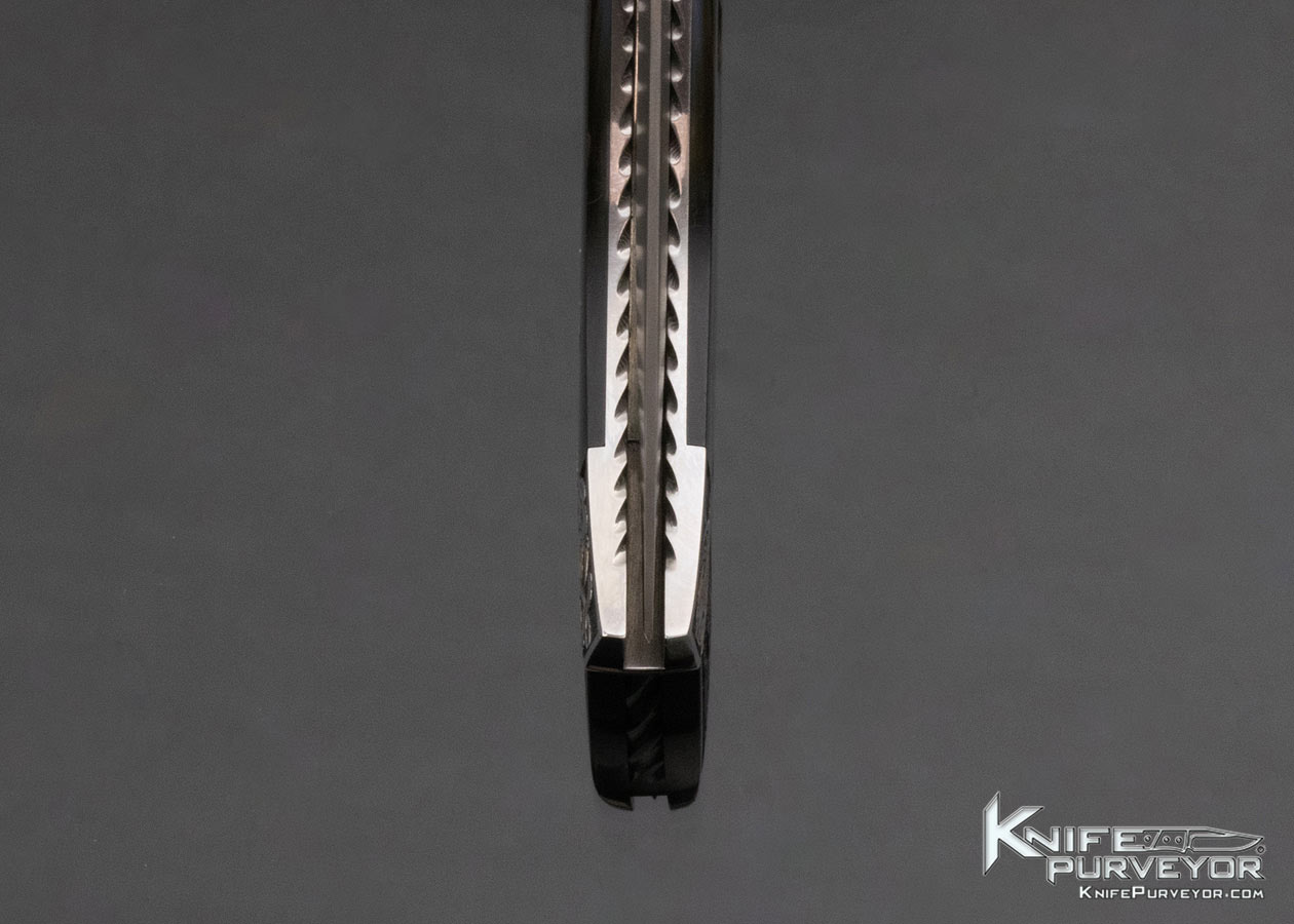 Matthew Lerch Custom Knife Ron Skaggs Engraved Damascus and Blacklip ...