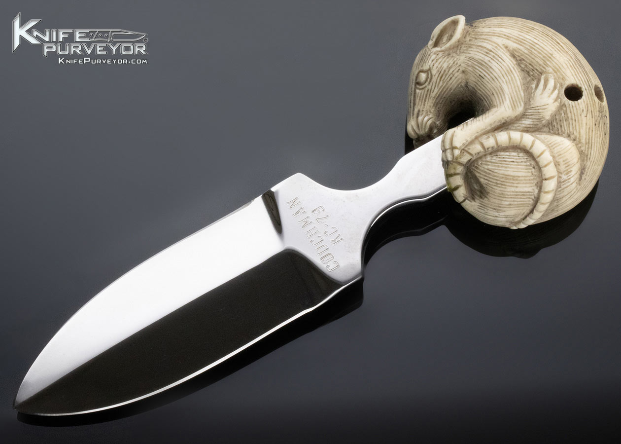 Don Couchman Custom Knife Carved Netsuke Rat Push Dagger - Knife Purveyor
