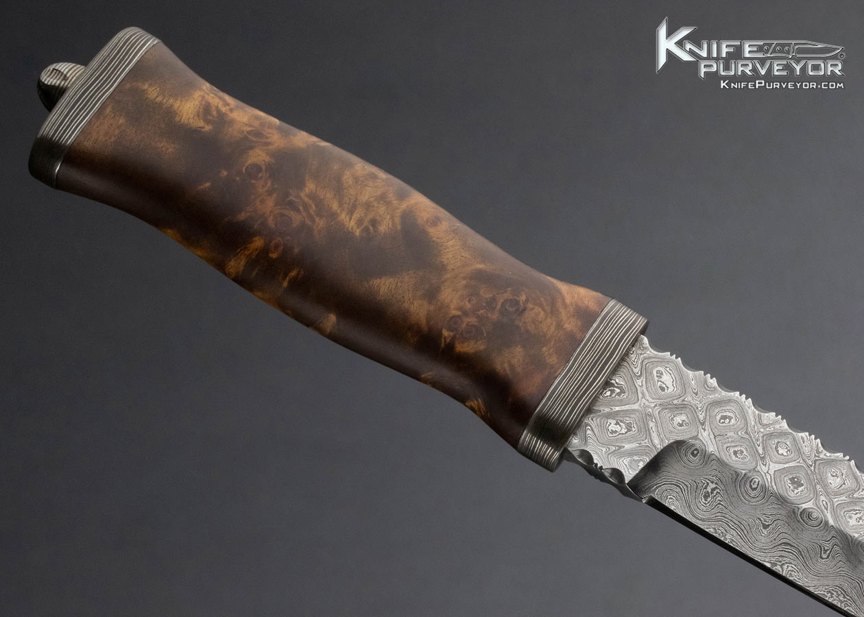 Kay Embretsen Custom Knife Sole Authorship Damascus Burlwood Boot Knife ...