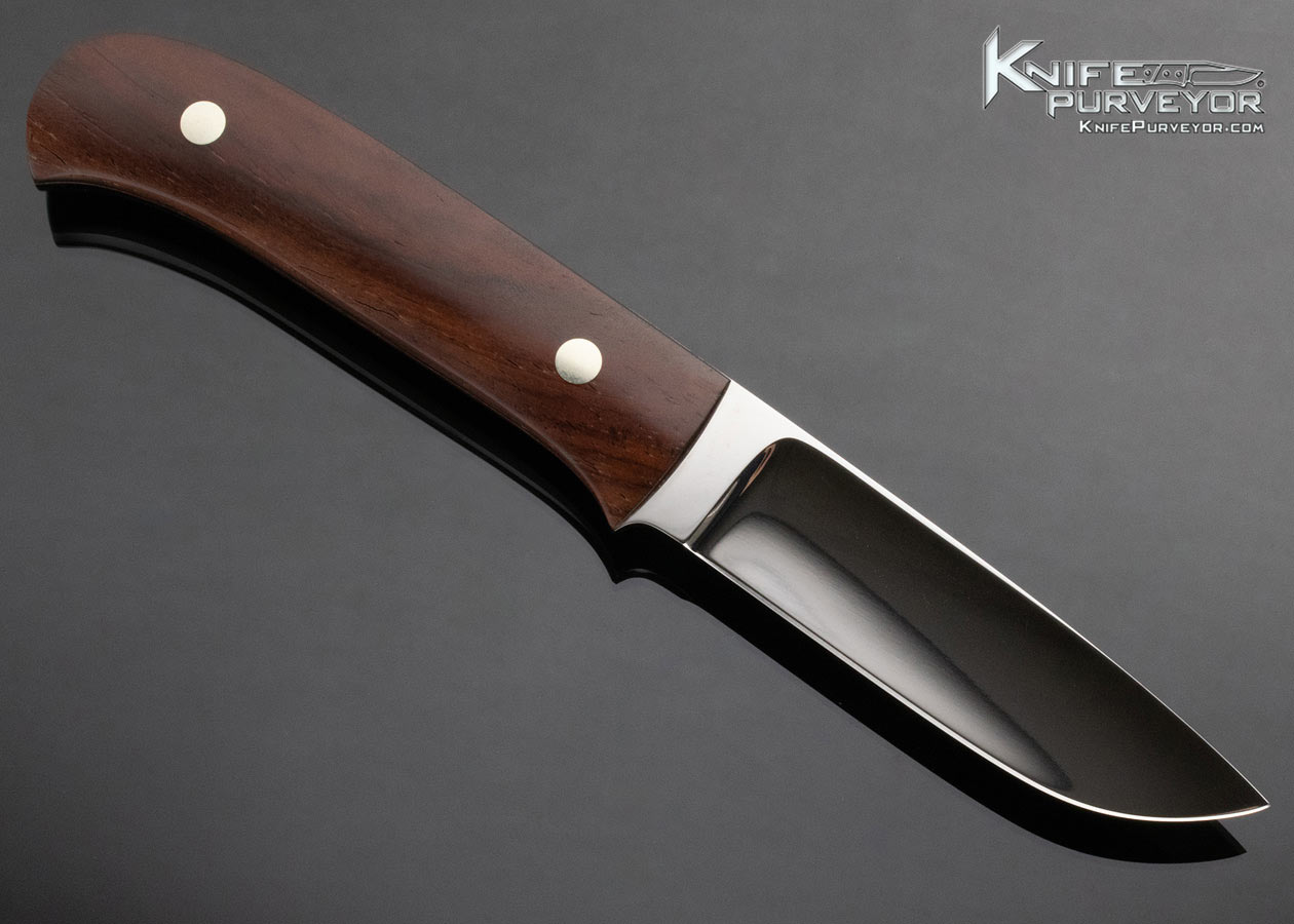 S.R. Johnson Custom Knife Desert Ironwood Drop Point Hunter With Sheath ...