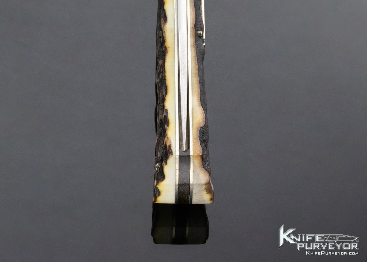 Jess Horn Custom Knife Stag 1306 Remington Bullet Lockback - Knife Purveyor