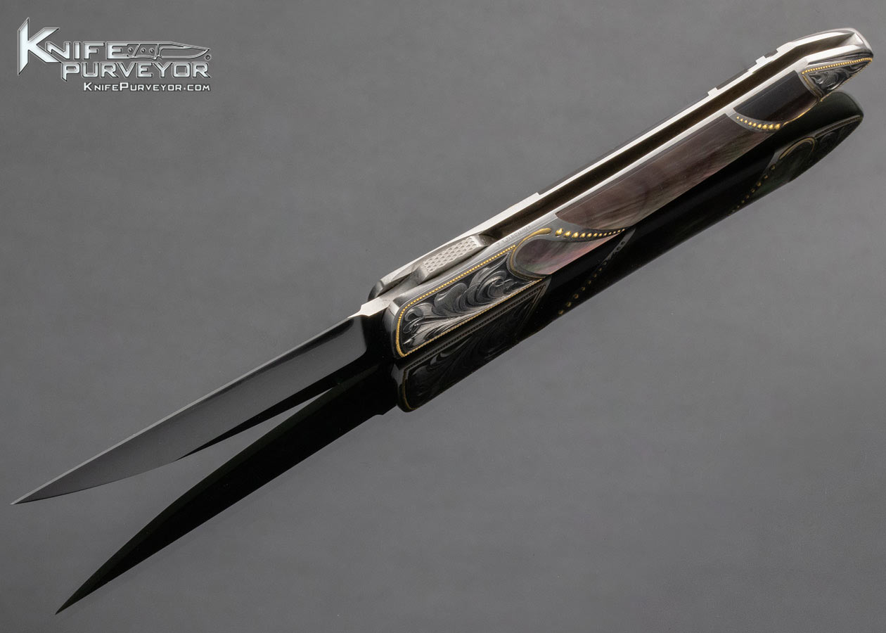 Scott Sawby Custom Knife Black Lip Pearl Skimmer with 24Kt Gold Inlays ...