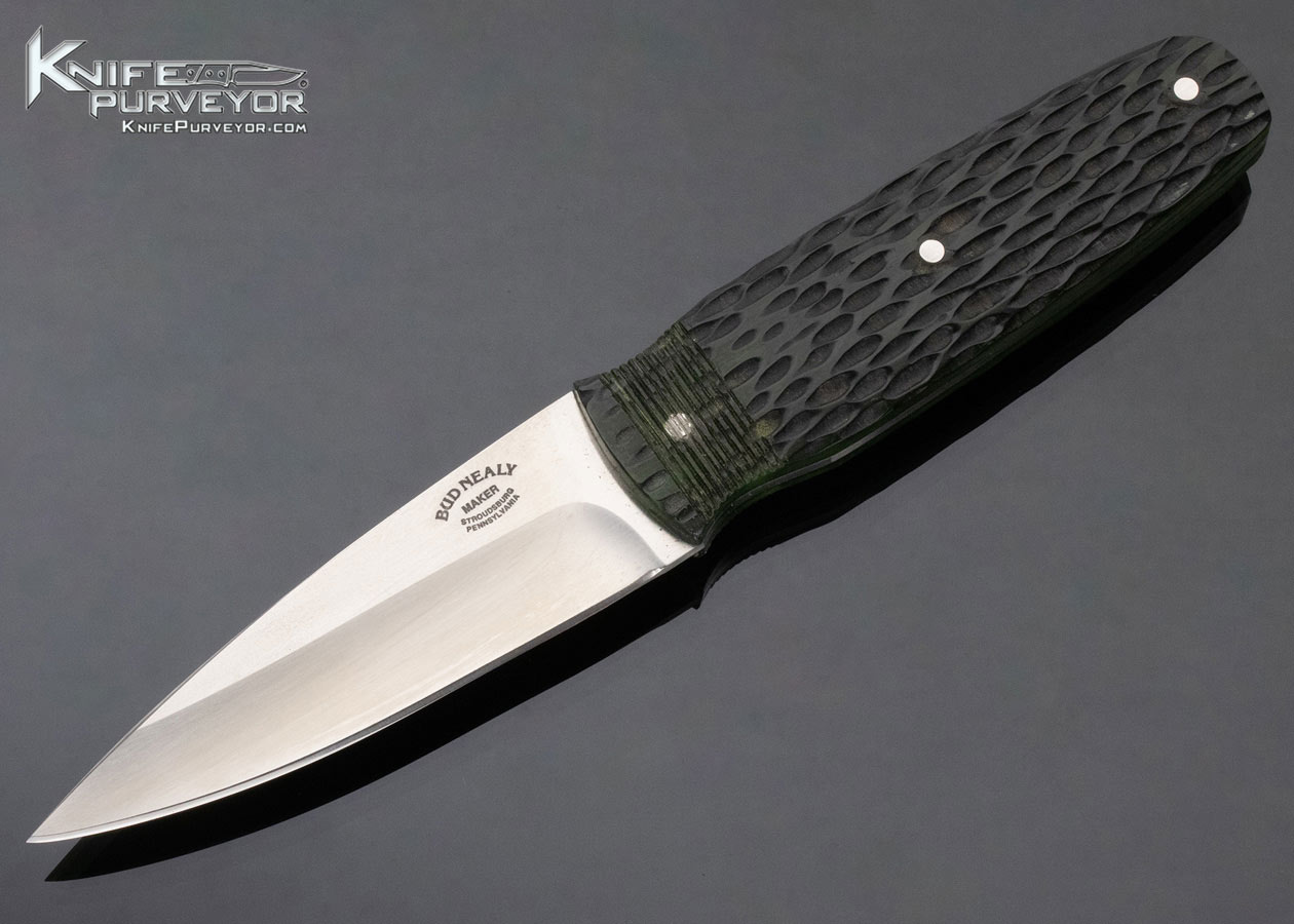 Bud Nealy Custom Knife Jigged Bone Fixed Blade - Knife Purveyor