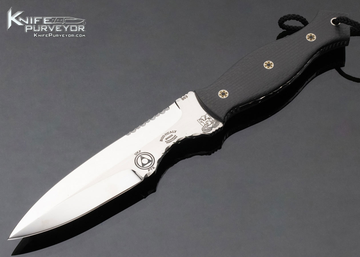 Bud Nealy Custom Knife Carbon Fiber "Pick Tactical" Military Fixed ...