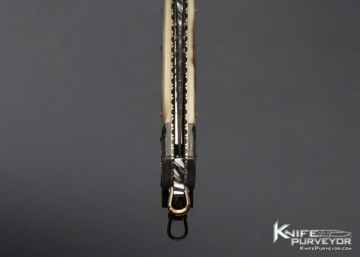 Kaj Embretsen Custom Knife Mammoth and Damascus Lockback - Knife Purveyor