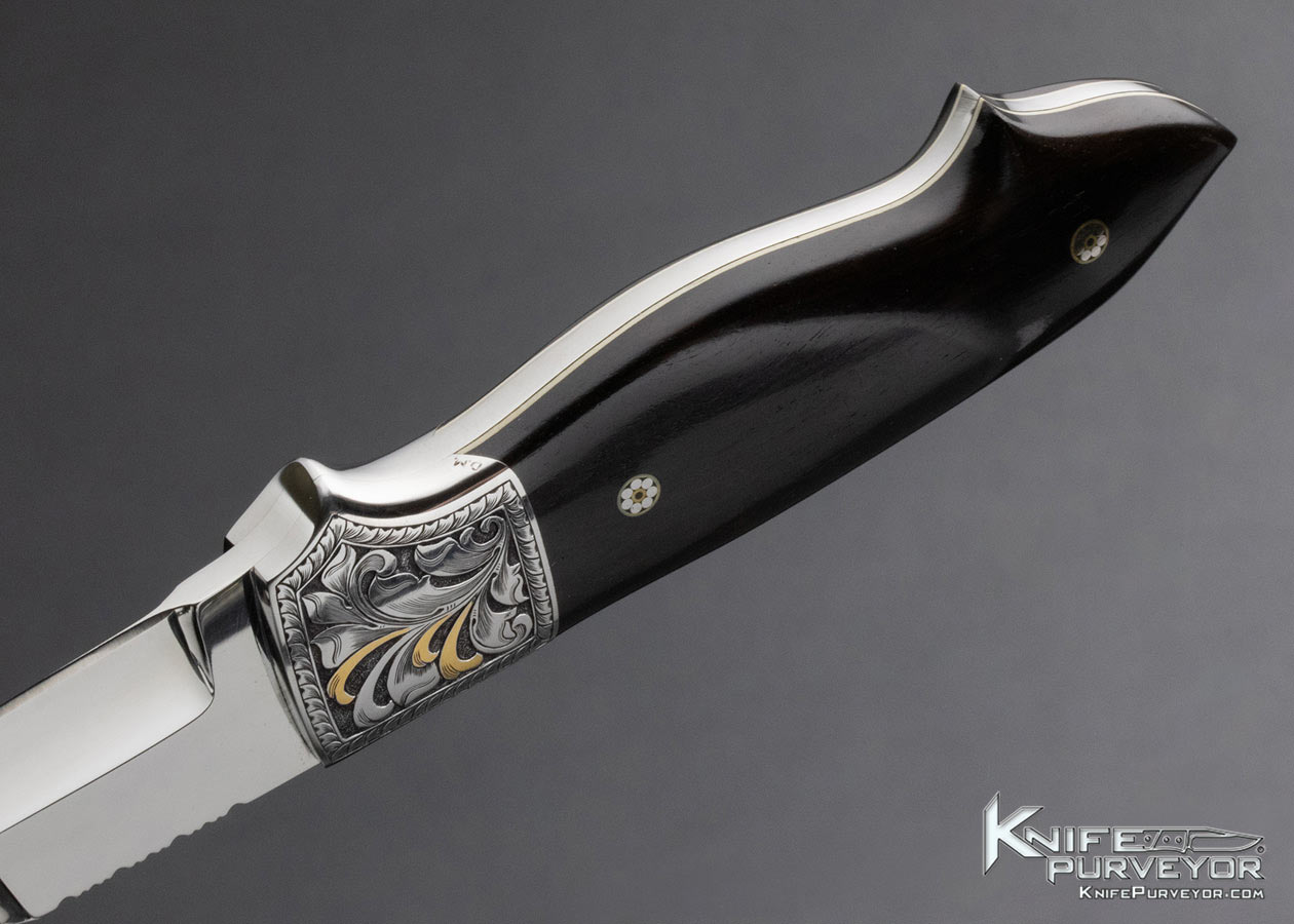 Don Lozier Custom Knife David Motton Engraved Ebony with Gold Inlay ...