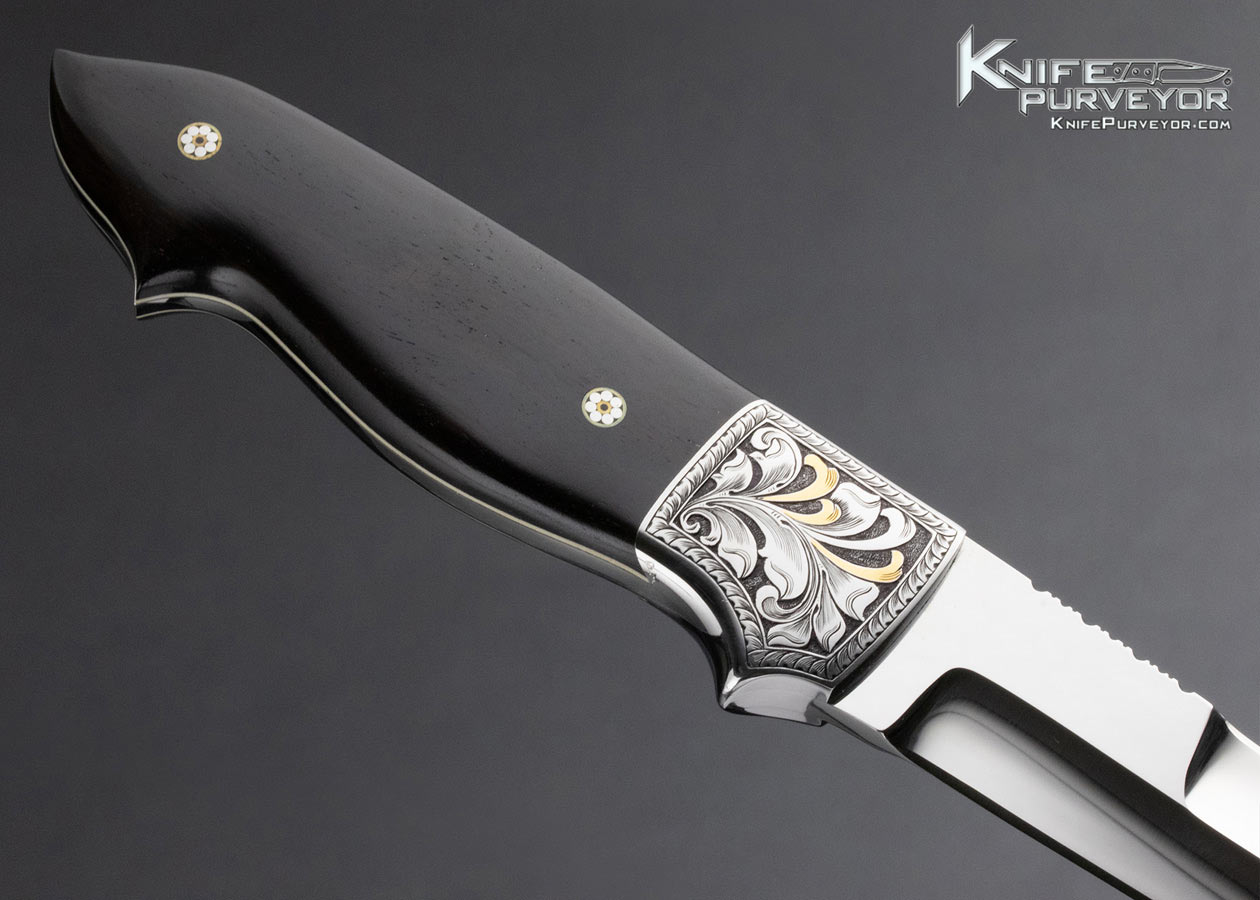 Don Lozier Custom Knife David Motton Engraved Ebony with Gold Inlay ...