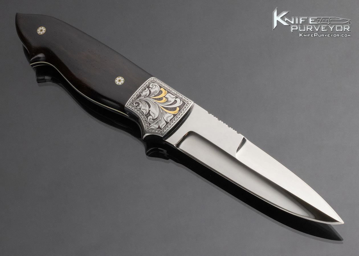 Don Lozier Custom Knife David Motton Engraved Ebony with Gold Inlay ...