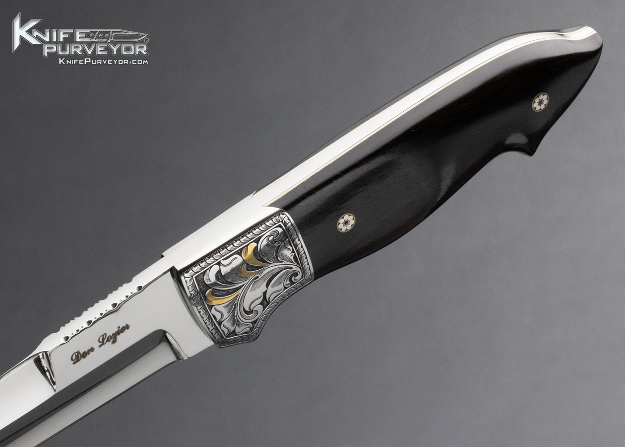 Don Lozier Custom Knife David Motton Engraved Ebony with Gold Inlay ...