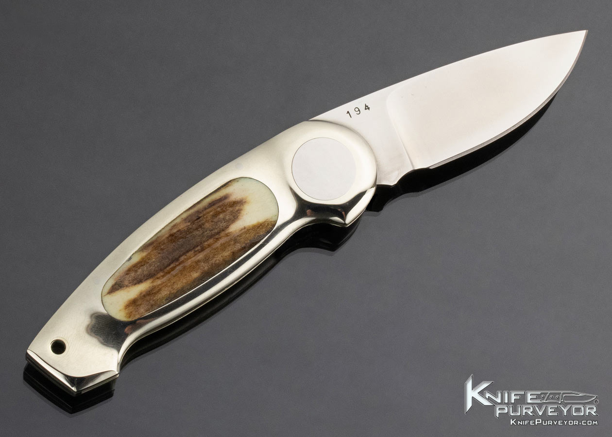 Jimmy Lile Custom Knife Stag Interframe Button Lock Folder #194 Circa ...