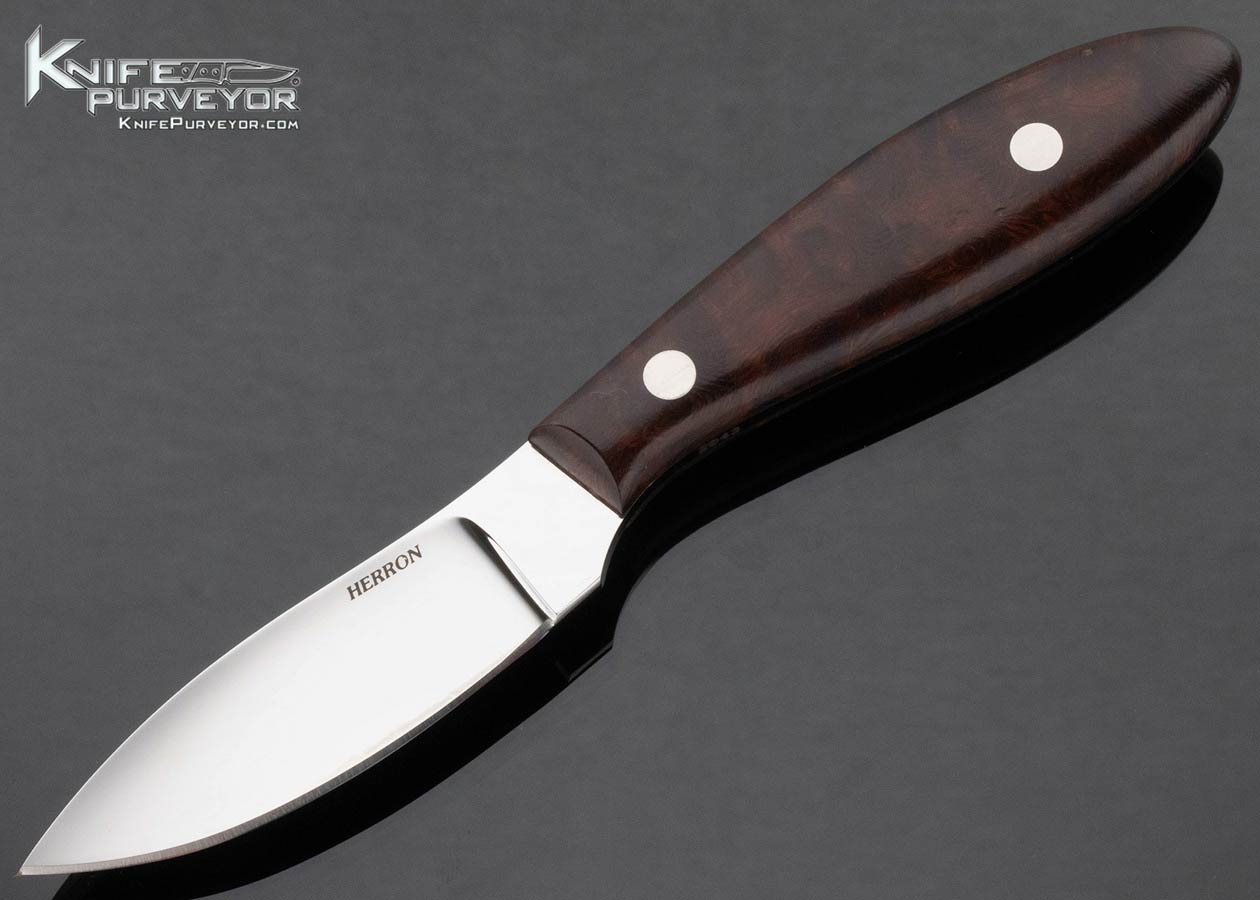 George Herron Custom Knife Desert Ironwood Upswept Skinner - Knife Purveyor