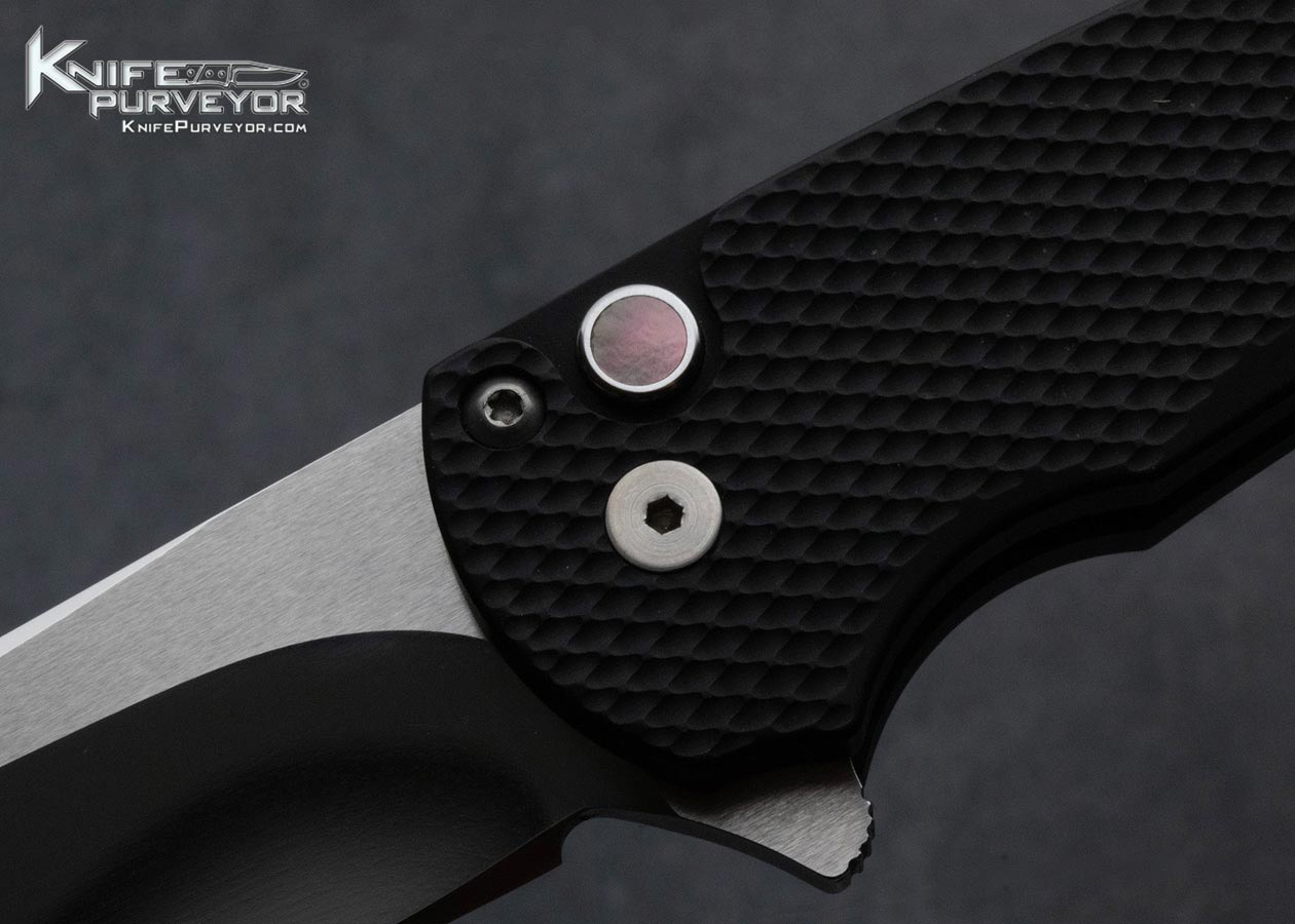 Protech Knives Custom Knife Black Textured Aluminum Malibu Black Lip ...