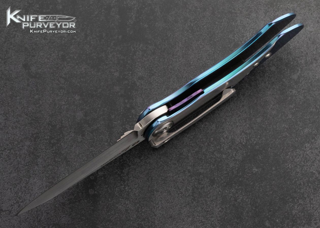 Allen Elishewitz Custom Knife Anodized Titanium Linerlock - Knife Purveyor