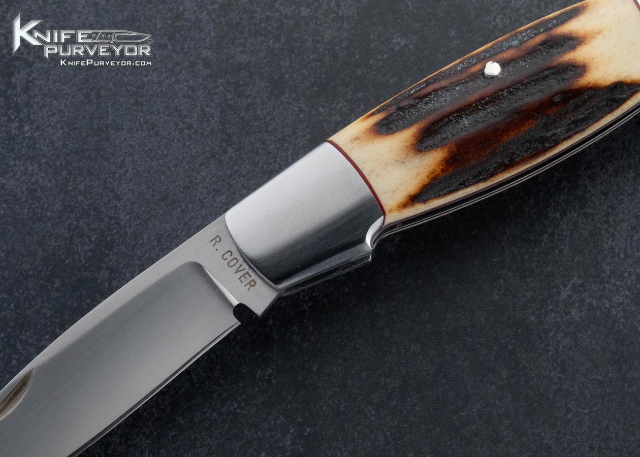 Ray Cover Custom Knife Amber Stag Slipjoint - Knife Purveyor