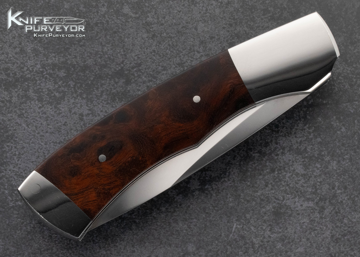 Scott Sawby Custom Knife Desert Ironwood Button Lock - Knife Purveyor