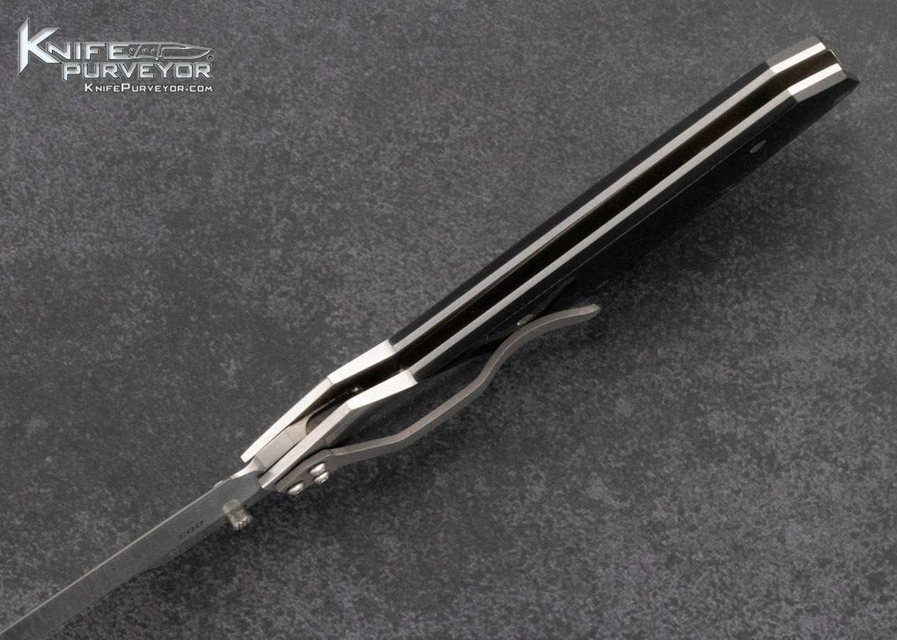 Warren Osborne Custom Knife Black G-10 Modern Handle Design Button Lock ...