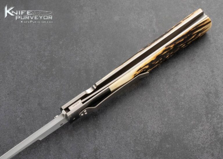 Jeff Chaffee Custom Knife Stag Stilletto Linerlock - Knife Purveyor
