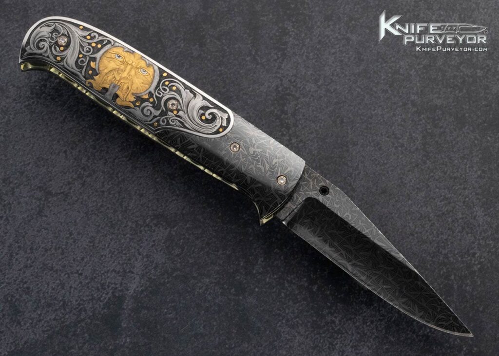 Lloyd McConnell Custom Knife Dan Wilkerson Engraved Mosaic Damascus ...