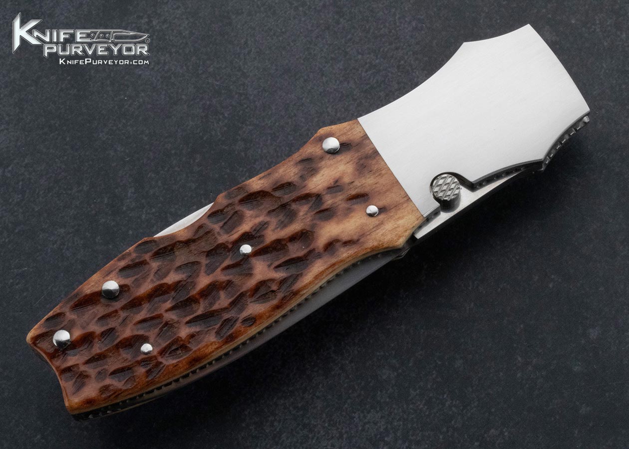 Warren Osborne Custom Knife Jigged Bone Lockback 1986 024 - Knife Purveyor