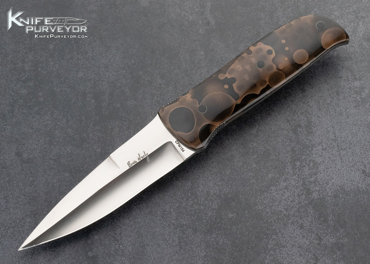 Bud Nealy Custom Knife Noble Brass Acrylic Fixed Blade No Sheath ...