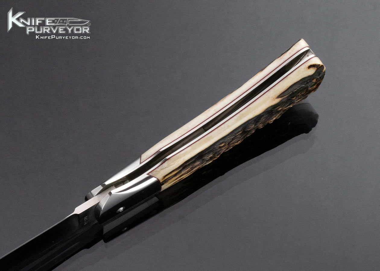 Ray Cover Custom Knife Large Stag Hollow Ground Clip Point Lockback ...