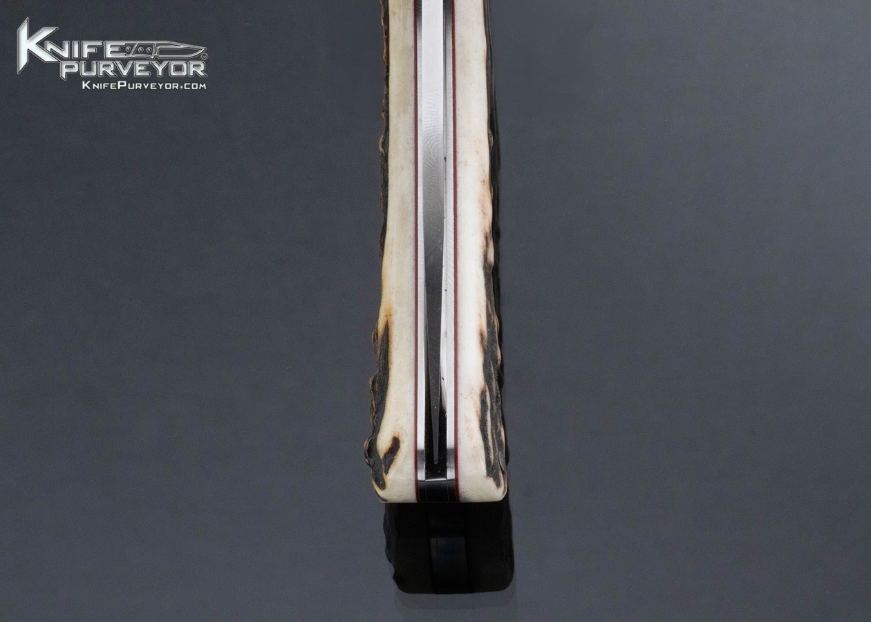Ray Cover Custom Knife Large Stag Hollow Ground Clip Point Lockback ...
