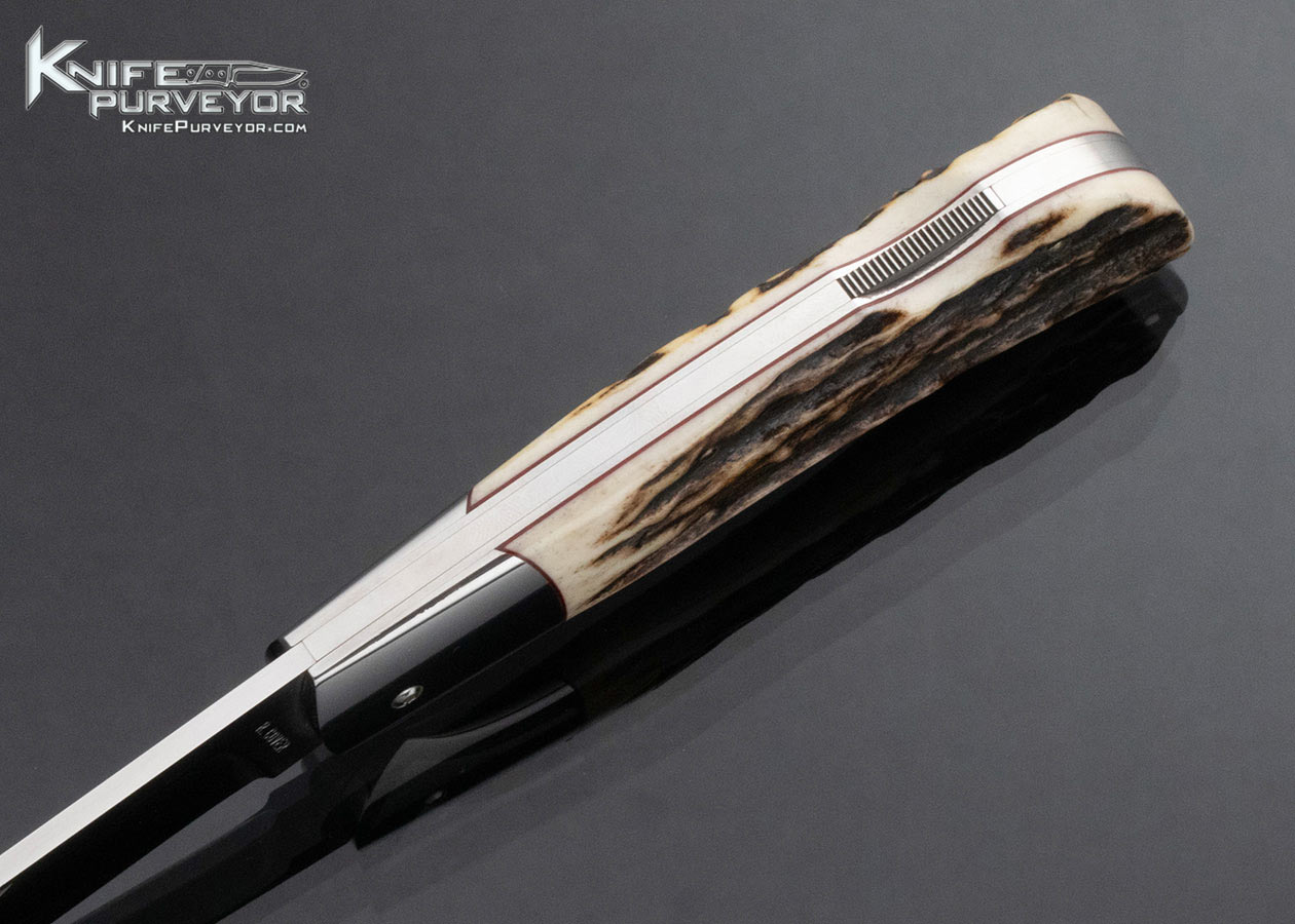 Ray Cover Custom Knife Large Stag Hollow Ground Clip Point Lockback ...