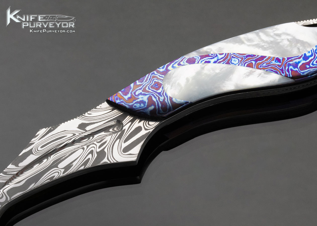 Ron Best Custom Horse Hoof Hook Mother of Pearl Timascus and Damasteel ...