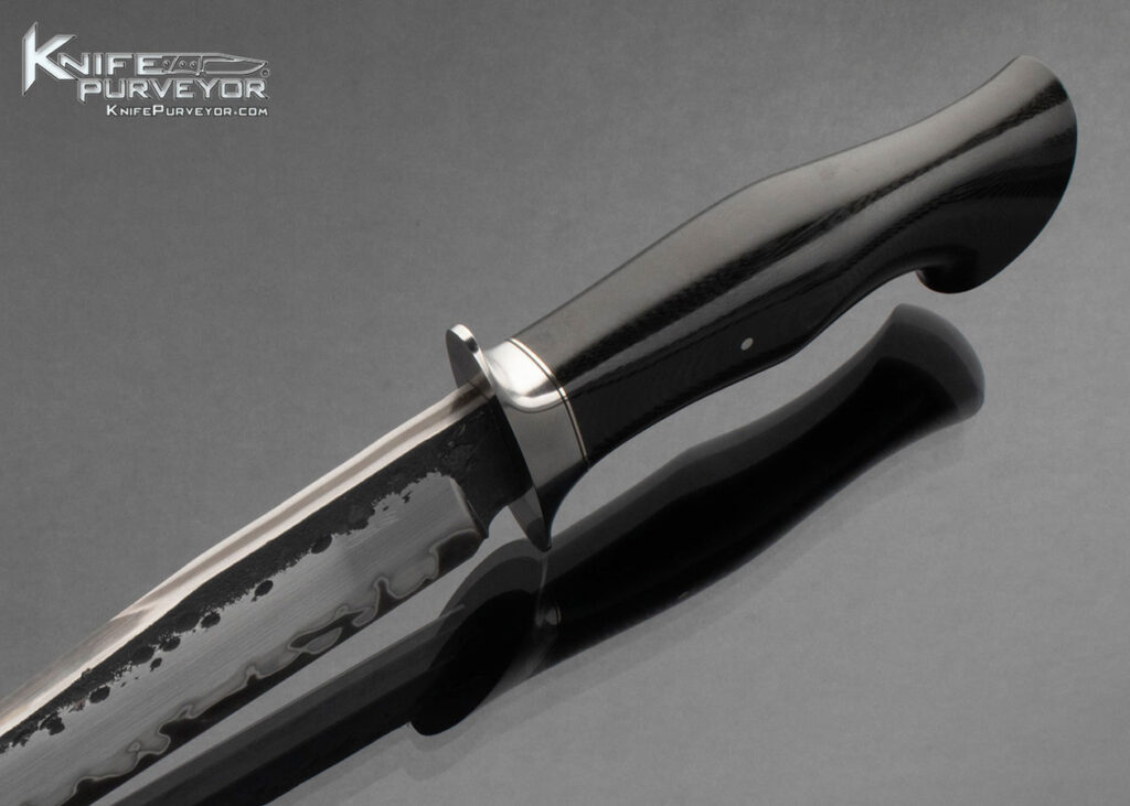 Claudio Sobral Custom Knife Black Micarta Fighter with Hand Forged San ...