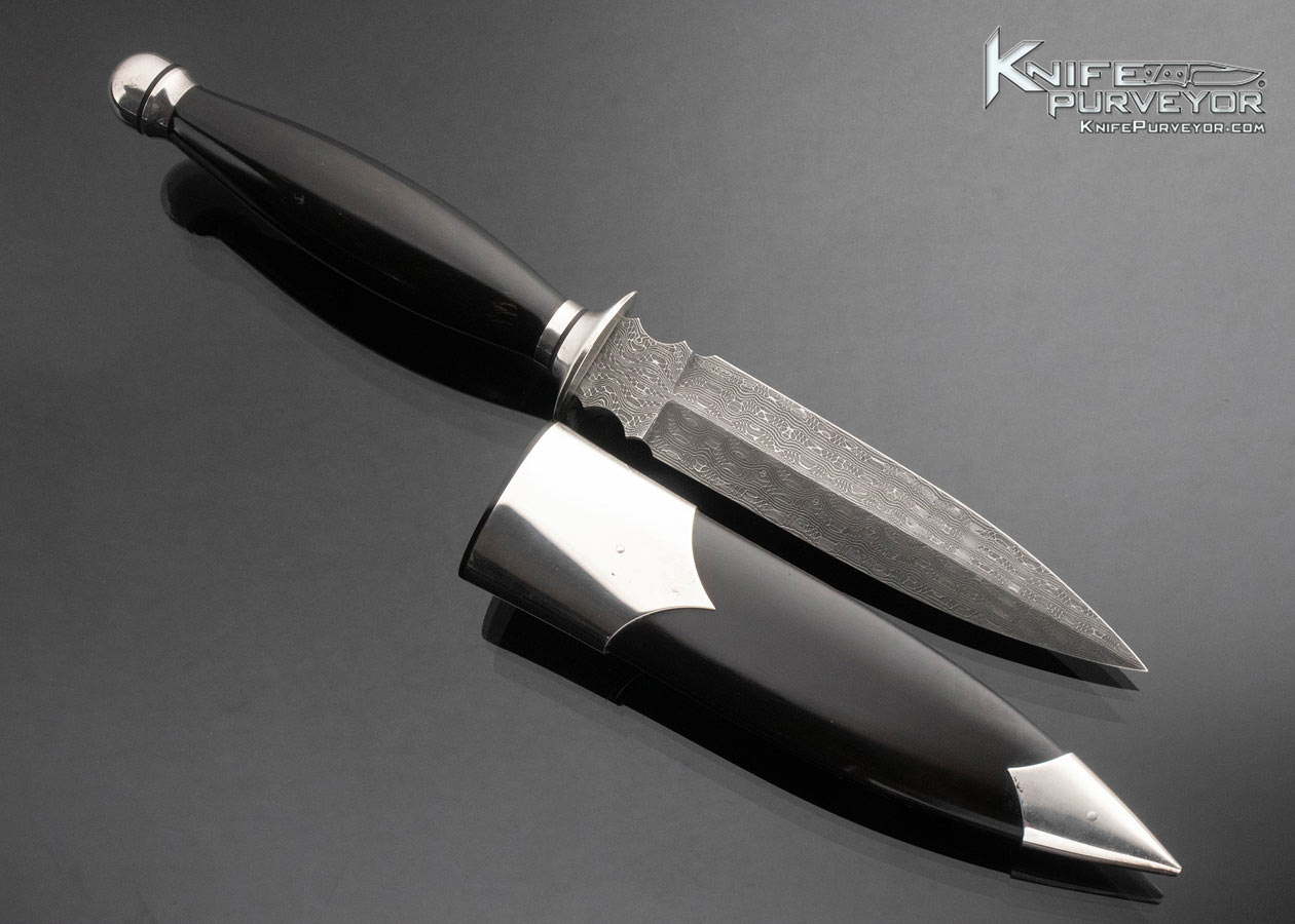 Stan Wilson Custom Knife Devin Thomas Damascus and Buffalo Horn Dagger ...
