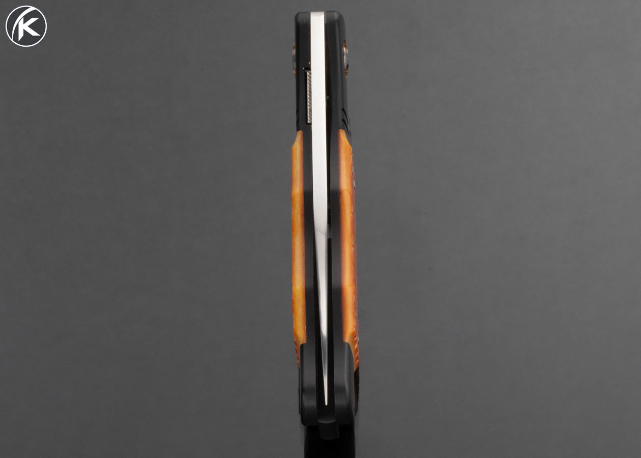 Ron Lake Custom Knife Cross Hatched Amber Bone CKRT Prototype Liner ...
