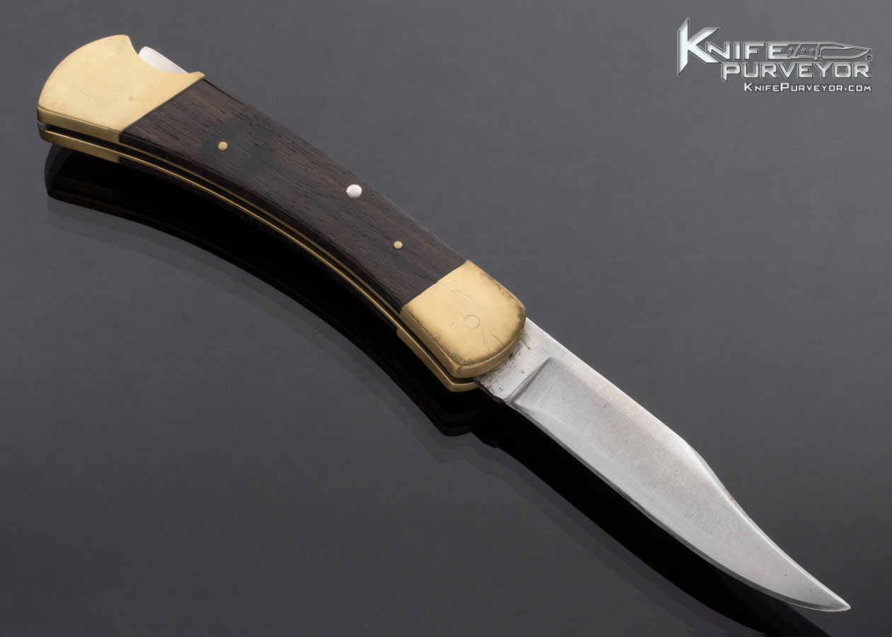 Buck Knives Model 110 Brass and Wood Lockback - Knife Purveyor